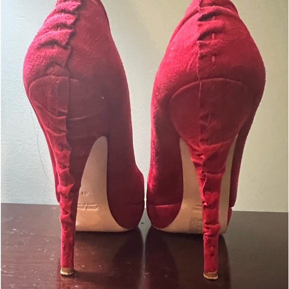 Miu Miu | Shoes | Miu Miu Red Suede Heels | Poshmark
